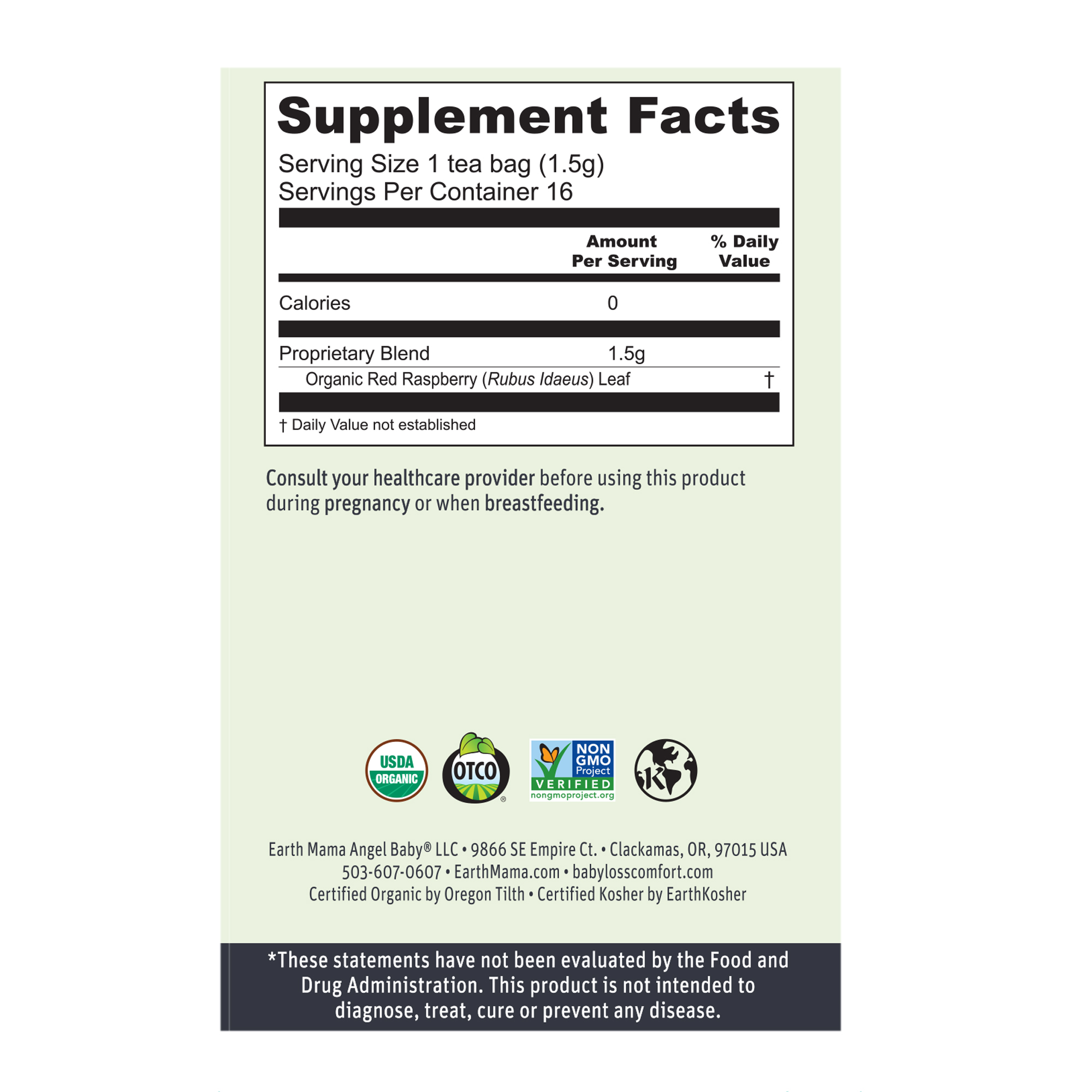 Earth Mama Organic Raspberry Leaf Tea