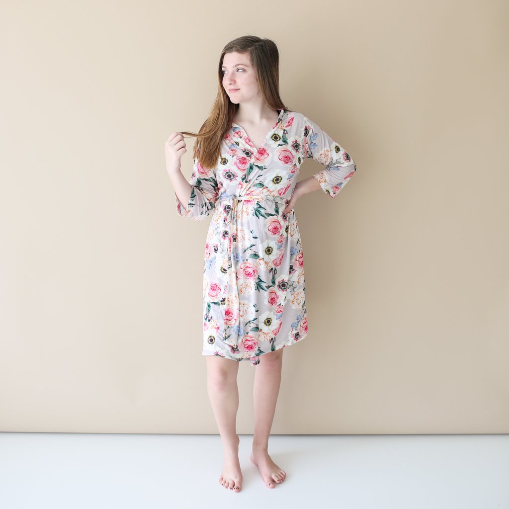 Posh Peanut Robe - French Gray (2X & 3X Only)